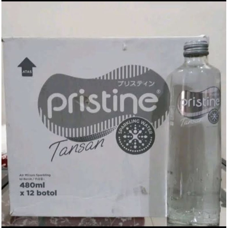 Jual Pristine Tansan Air Minum Sparkling Water 480ml 1 Dus / Karton isi ...