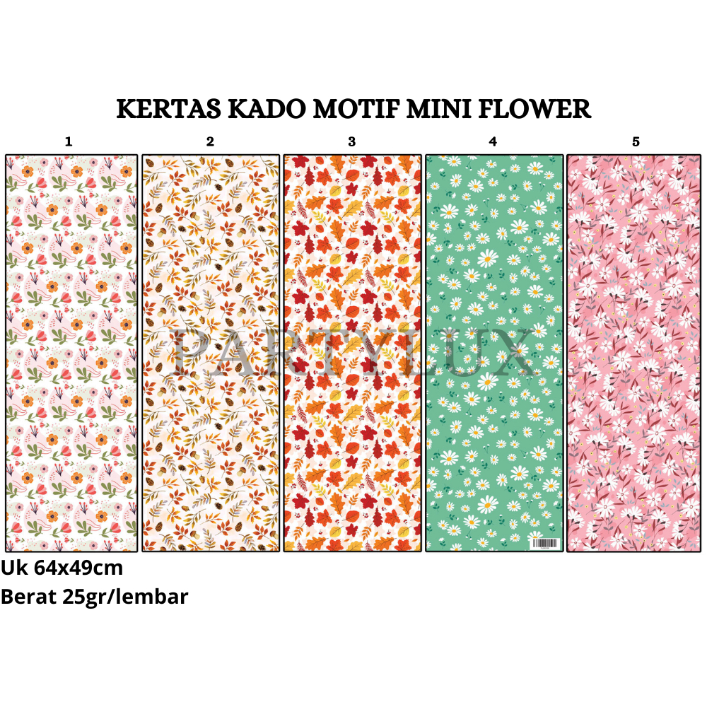 Jual Kertas Kado Bunga Mini Flower Aesthetic Lucu / Bungkus Kado ...