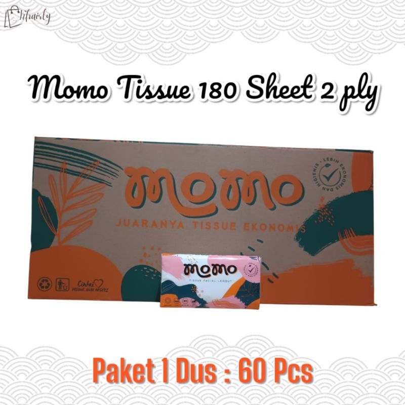 Jual Tissue momo 180 sheet 2 ply - Paket 1 dus : 60 pcs | Shopee Indonesia