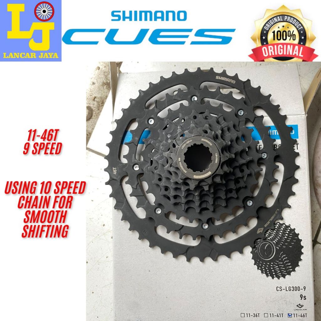 Jual SHIMANO CUES Sprocket 9 Speed 11-46T CS-LG300 Original Gravel MTB ...