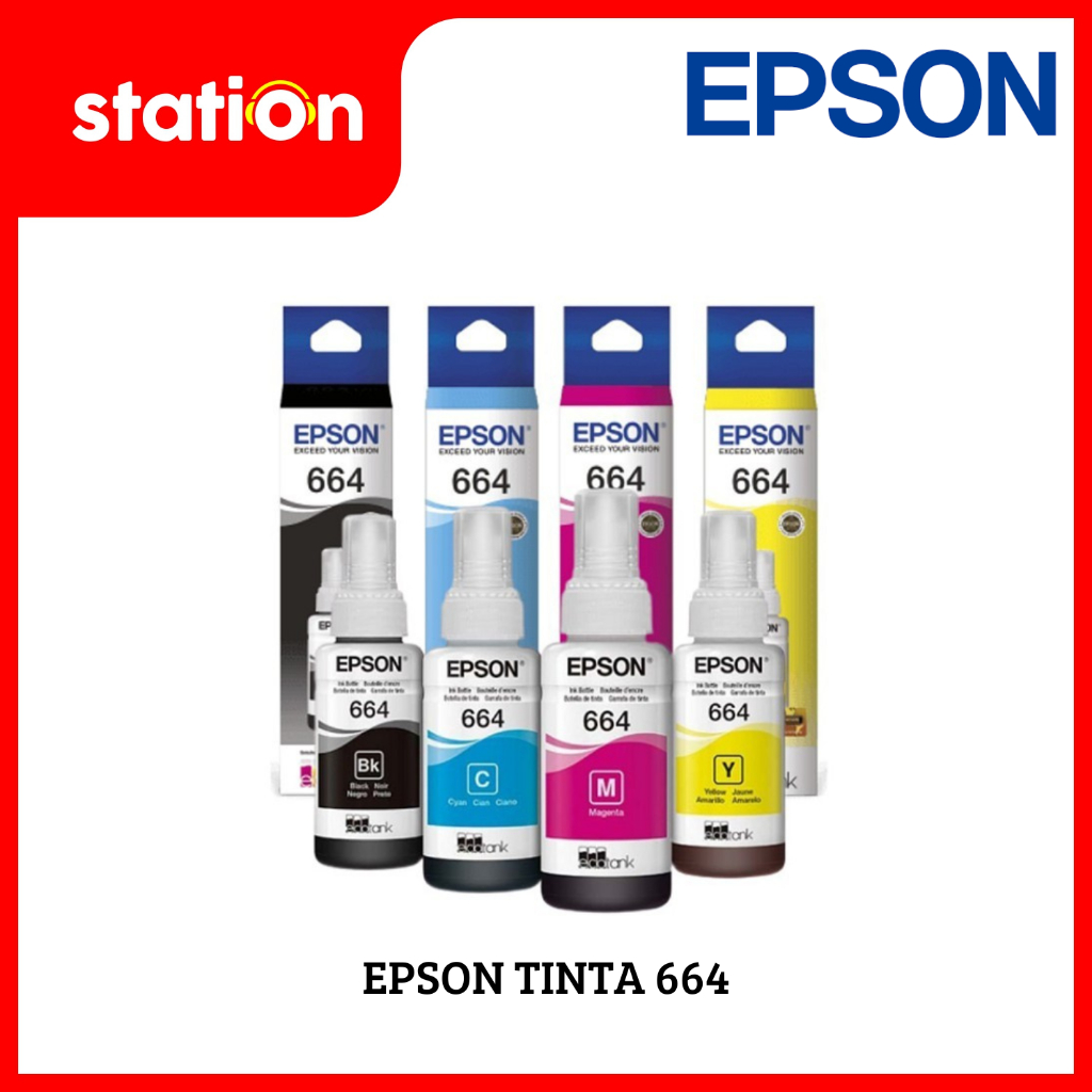Jual EPSON TINTA 664 ORIGINAL CYAN / MAGENTA / YELLOW / BLACK | Shopee ...
