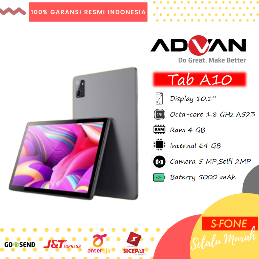 Jual Advan Tab A10 4/64GB TABLET 10" WIFI ONLY | Shopee Indonesia