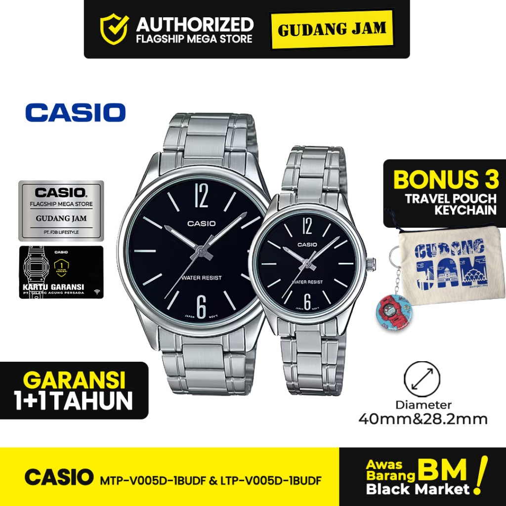 Jual Jam tangan couple Casio LTP V005D 1BUDF & MTP V005D 1BUDF Dealer ...