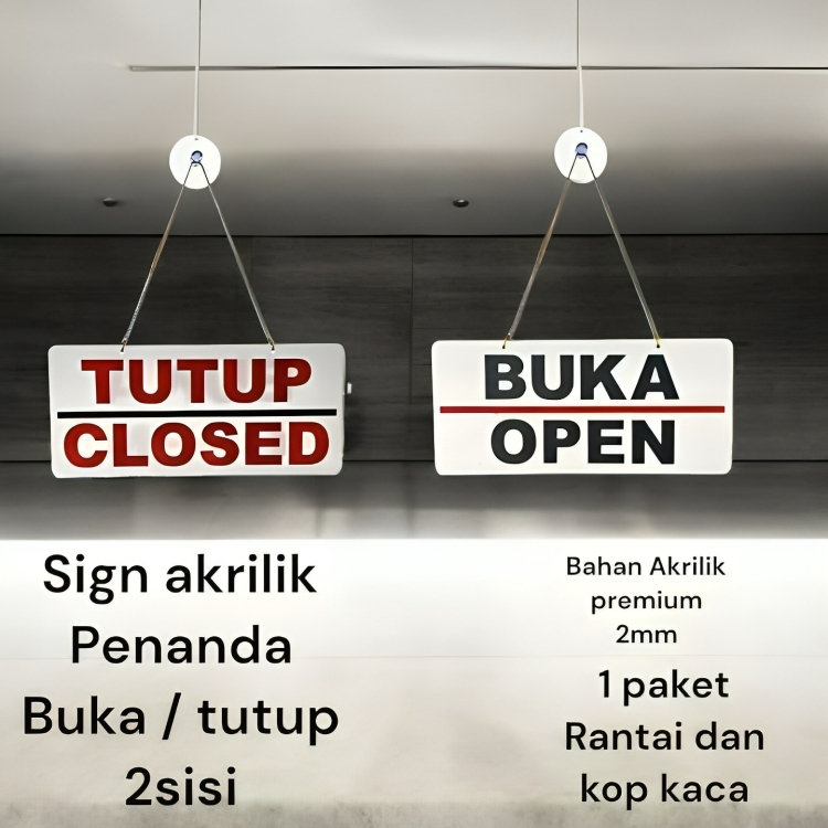 Jual Akrilik buka tutup plat akrilik buka tutup sign akrilik buka tutup ...
