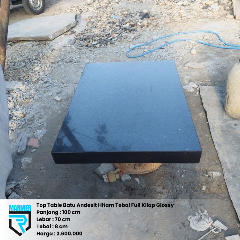 Jual Top Table Batu Andesit Hitam Tebal Full Kilap Glossy | Shopee ...