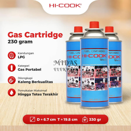 Jual Hi-Cook 230 Gram Tabung Gas Kaleng Kecil Portabel Mini Portable ...