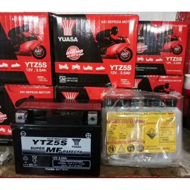 Jual Aki Accu Yuasa kering YTz5s Original 3,5 ah | Shopee Indonesia