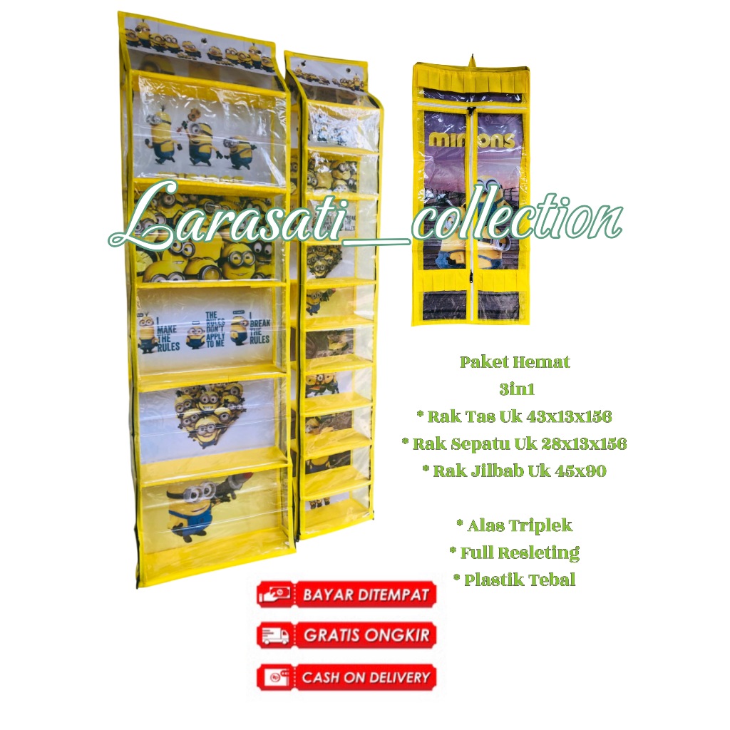 Jual Rak Gantung Set 3in1 Karakter Rak Tas Rak Sepatu dan Rak Jilbab ...
