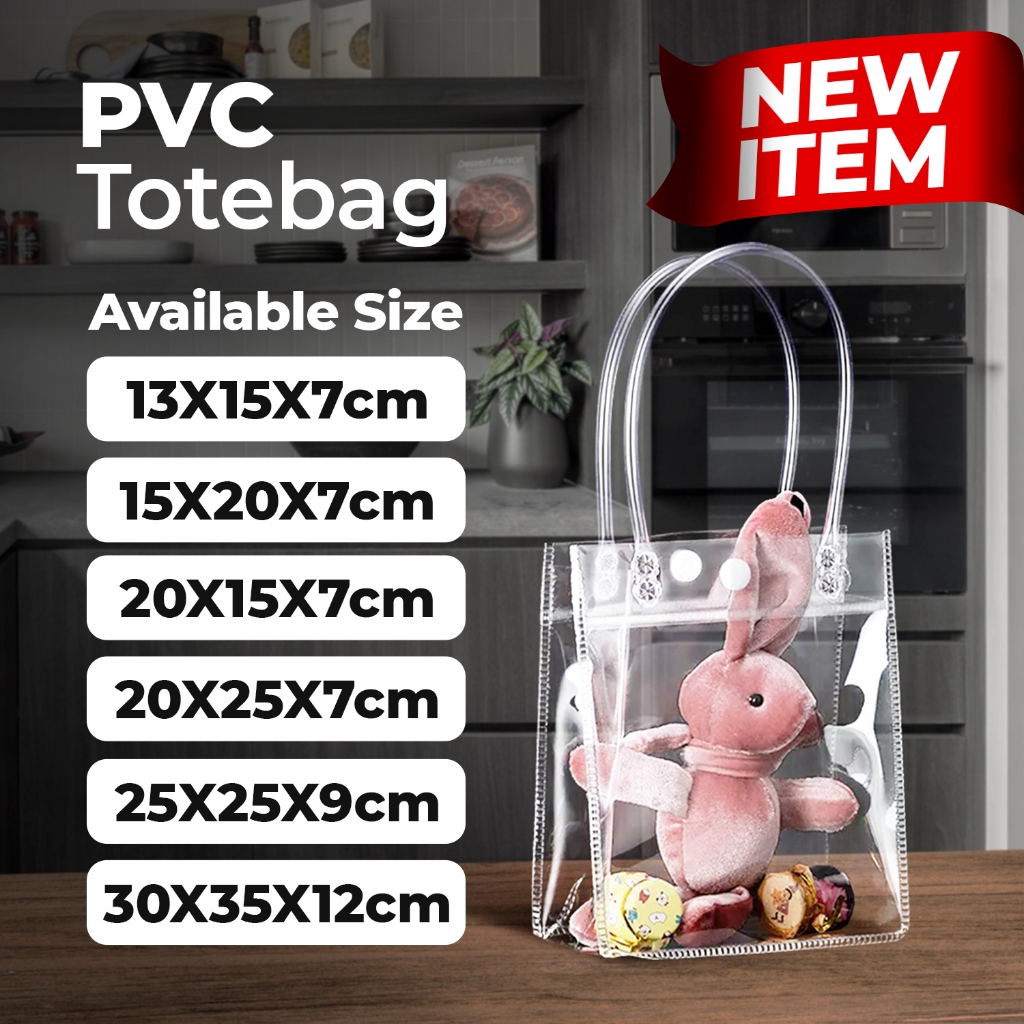 Jual Tas Mika PVC Transparan Goodie bag Hampers Souvenir Ultah Polos ...