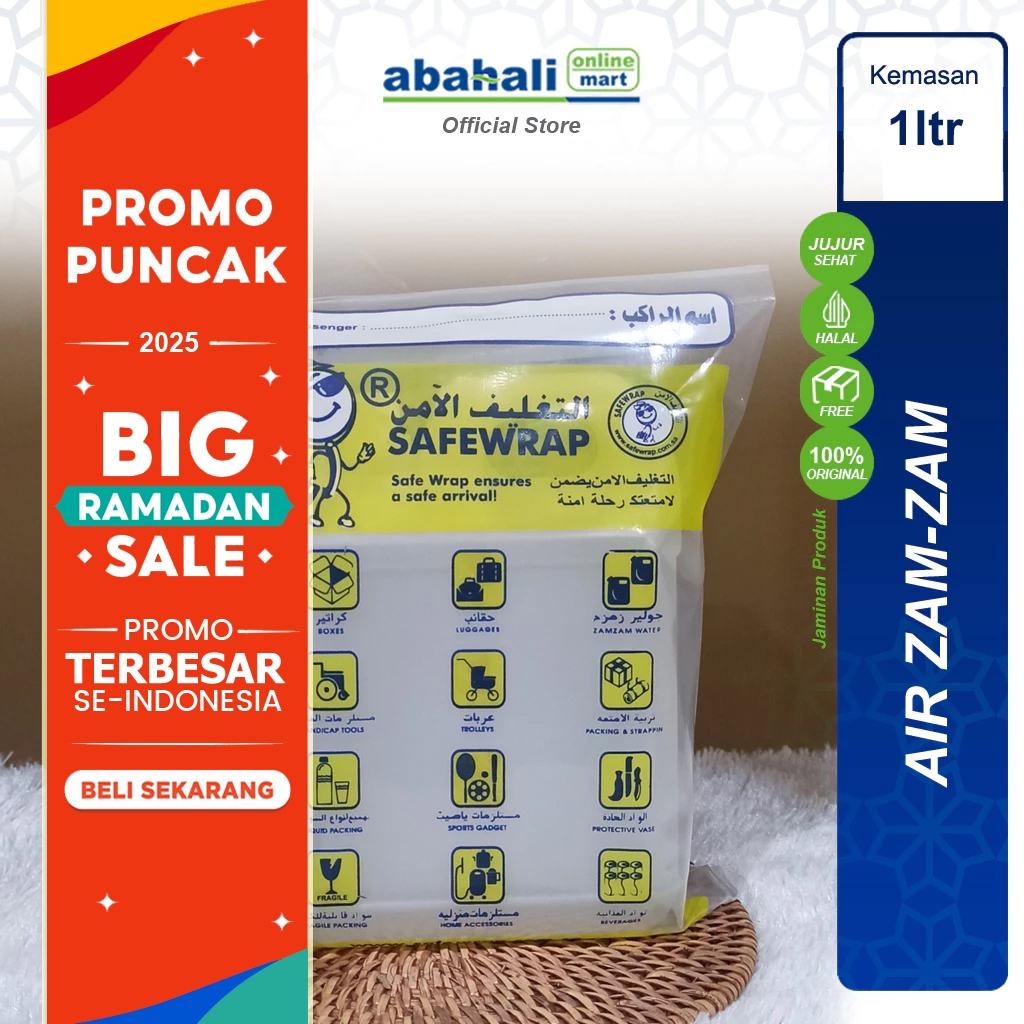 Jual Air Zamzam 1 Liter Air Zam-zam Asli 100% Mekah Zam Zam Kemasan ...