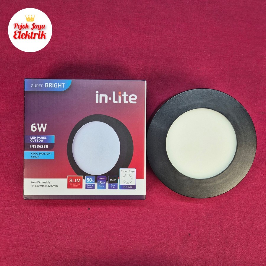 Jual INSS628R Lampu Downlight Panel LED 6W Watt OB Outbow Body Hitam ...