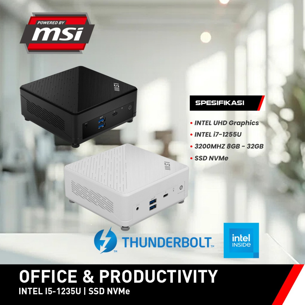Jual MSI Mini PC Cubi 5 12M - OFFICE & PRODUCTIVITY | Intel i7-1255U ...