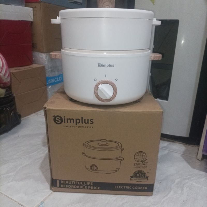 Jual SIMPLUS ELECTRIC COOKER PANCI LISTRIK 1,5L MULTIFUNGSI | Shopee ...