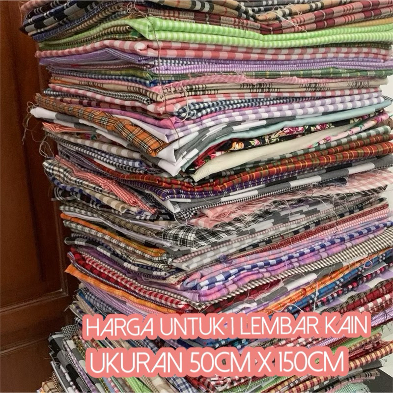 Jual Kain Potongan ±50cm x 150cm HARGA PER 1 LEMBAR Kain Perca/ Sample ...