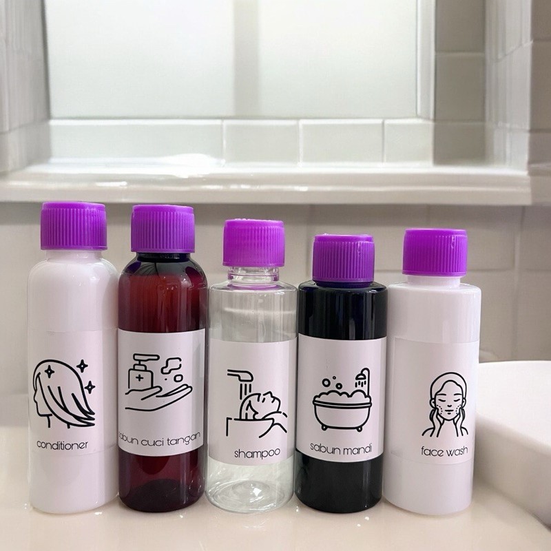 Jual botol 100ML TRAVEL SIZE GAMBAR KECIL TUTUP PUTAR UNGU aesthetic ...