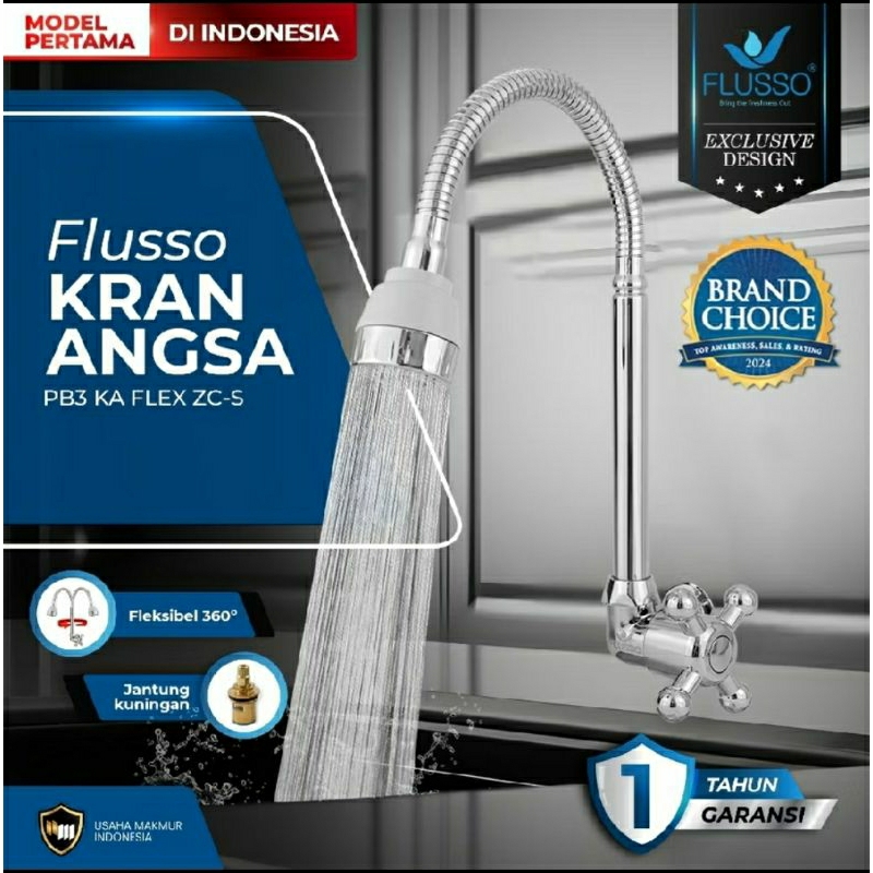 Jual FLUSSO Kran Air Flexible Leher Angsa Tembok | Shopee Indonesia