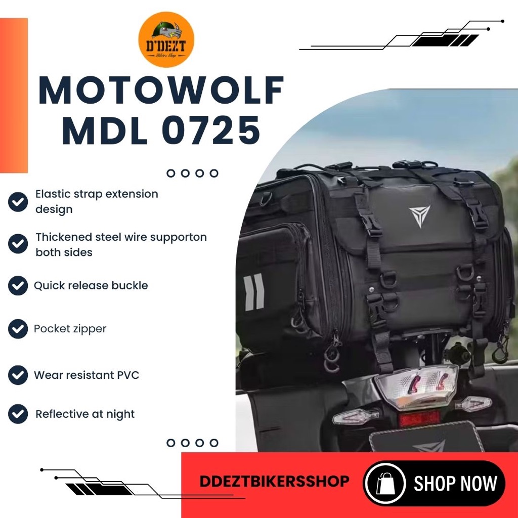 Jual MOTOWOLF MDL 0725 SOFT TOP BOX TAIL BAG TAS BELAKANG MOTOR TOURING ...