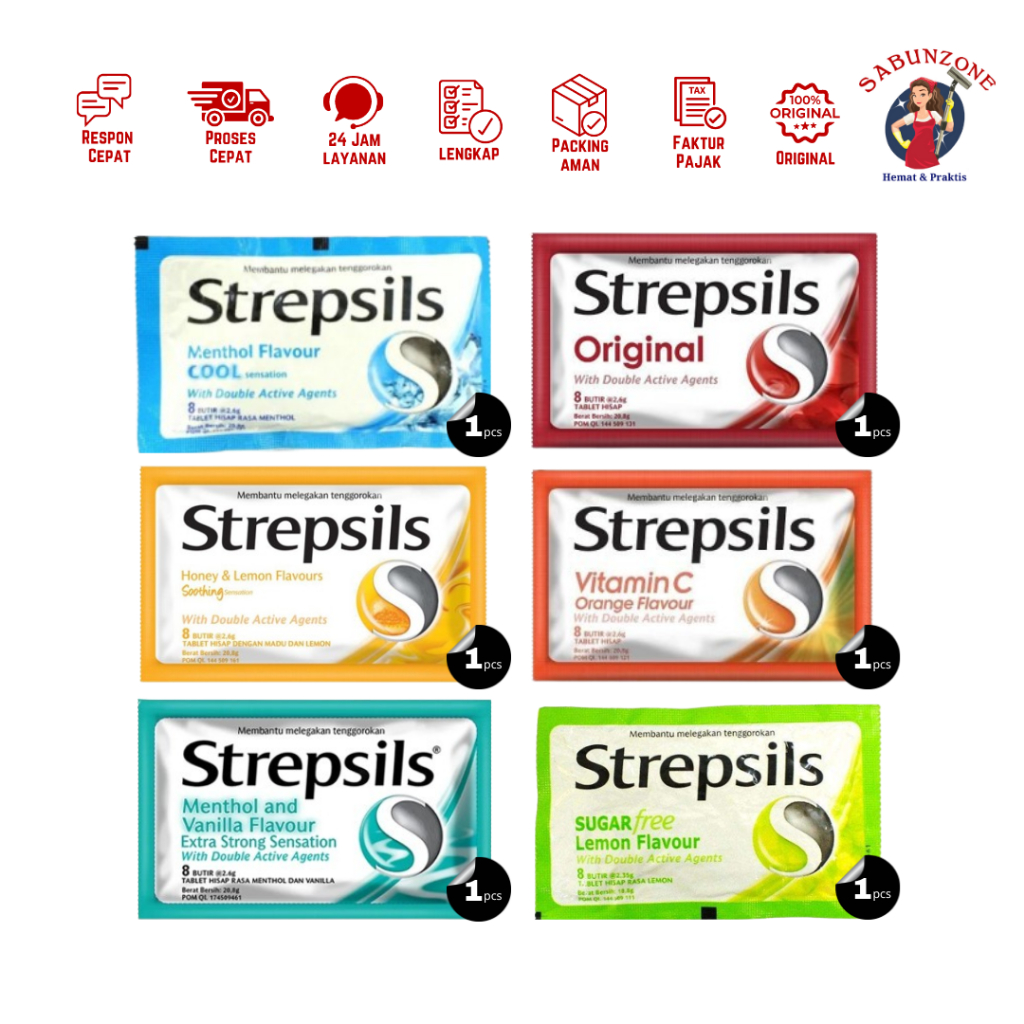 Jual Strepsils Permen Pelega Tenggorokan Menthol & Vanilla / Sugar Free ...