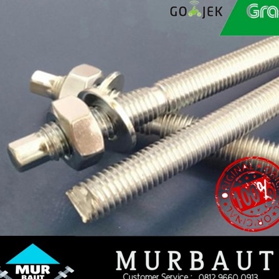 Jual Segera CHEMICAL ANCHOR M16 x 19 grade 58 Angkur stud bolt M16 ...