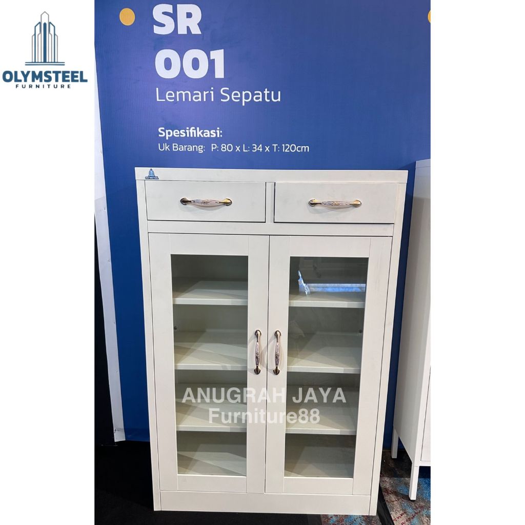 Jual (Free Kirim & Rakit) OlymSteel SR 001 Rak Sepatu Besi / Tempat Penyimpanan Sepatu Sendal ...