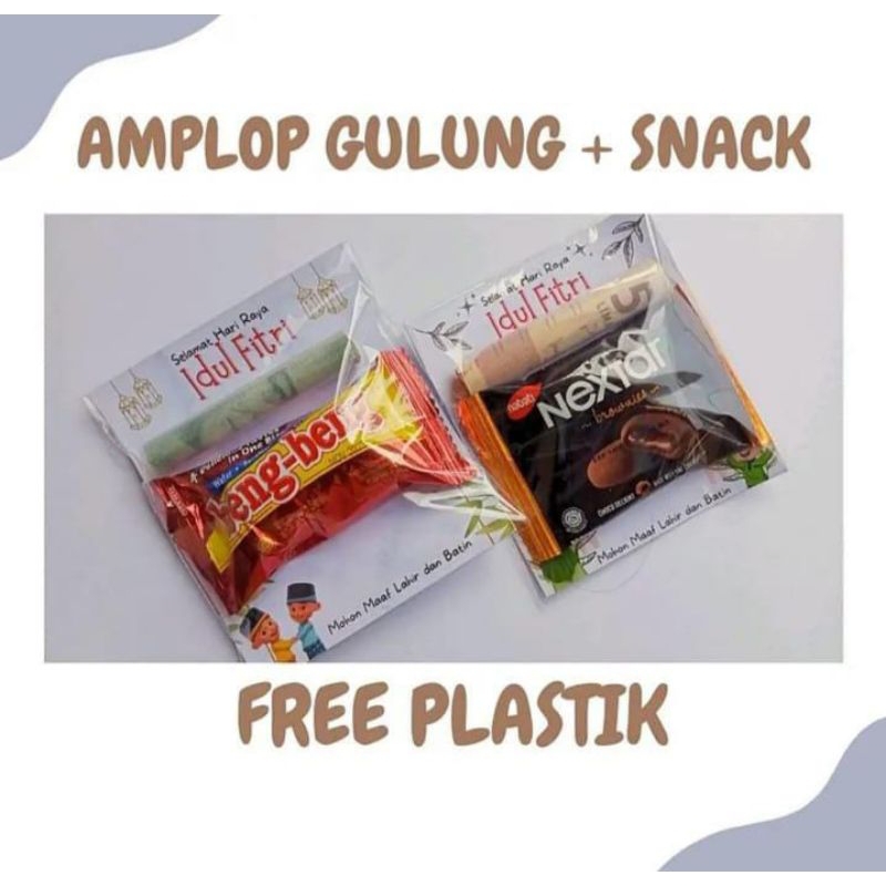 Jual Amplop Gulung lebaran + Snack / Buket angpao / Mini buket /amplop ...