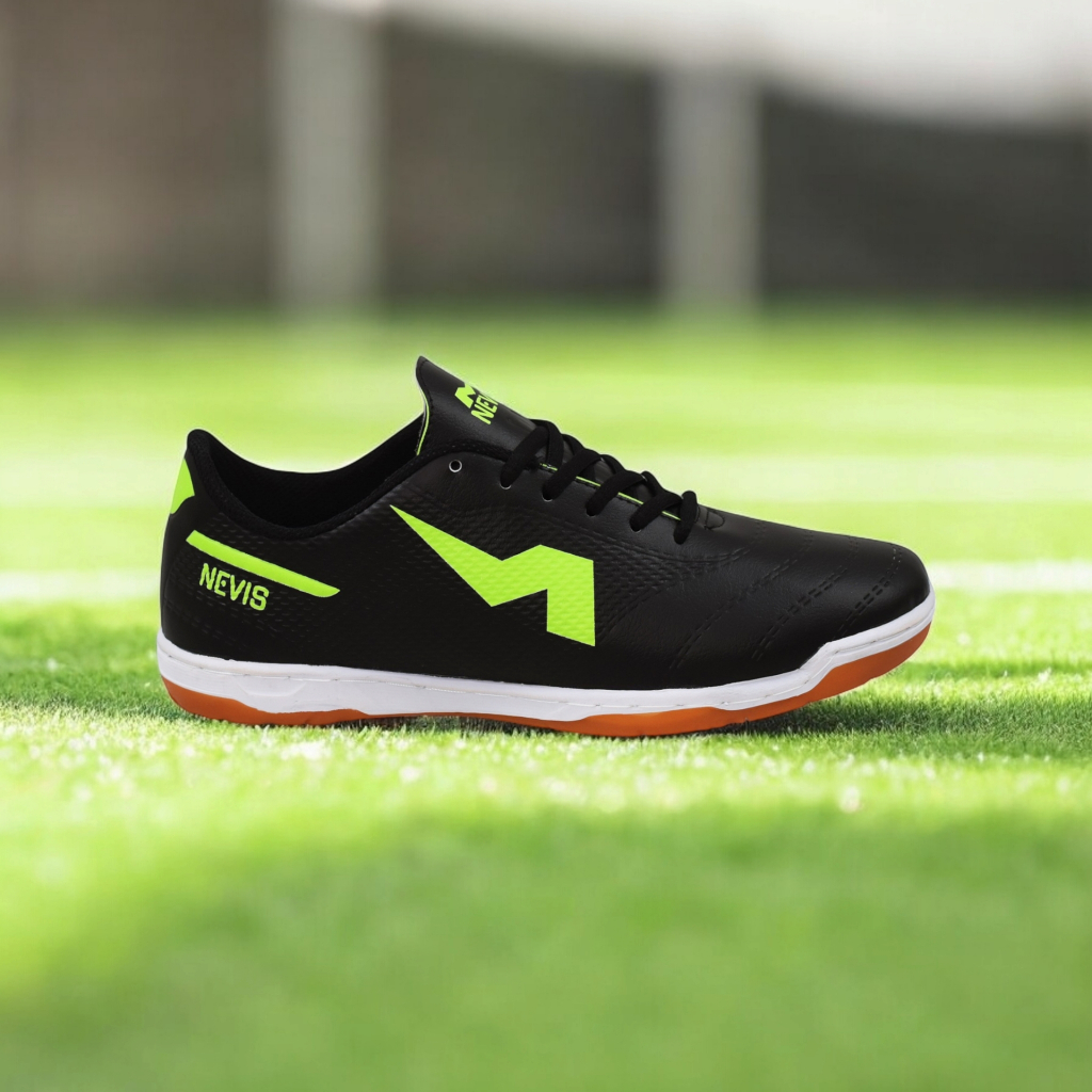 Jual NEVIS Sepatu Futsal Leon Original Hitam Hijau Stabilo Sol Karet ...