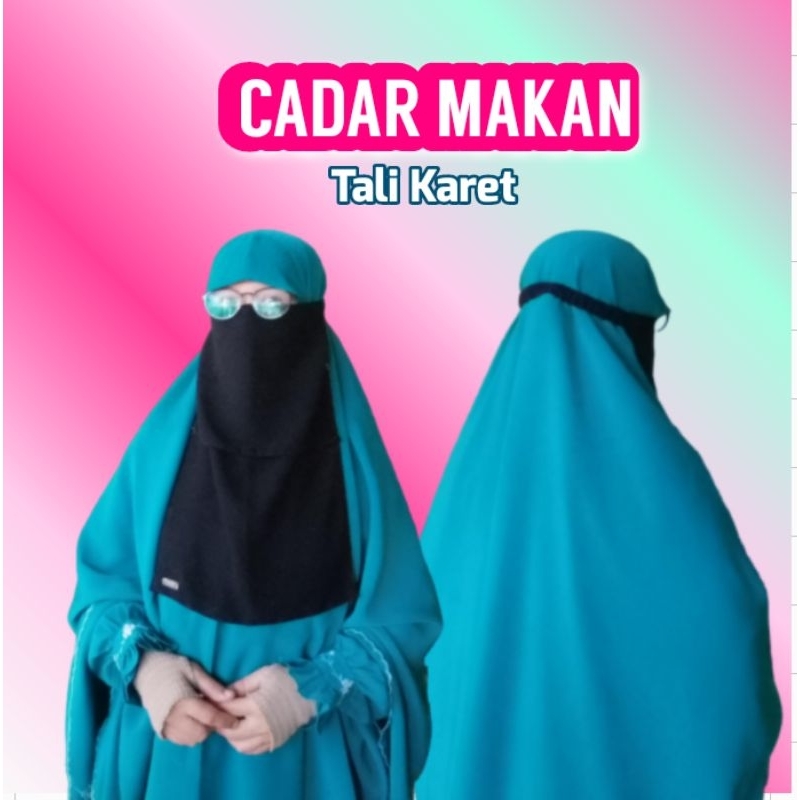 Jual CADAR MAKAN Cadar Tali Karet Sifon Arab Jetblack Sifon Silky size ...