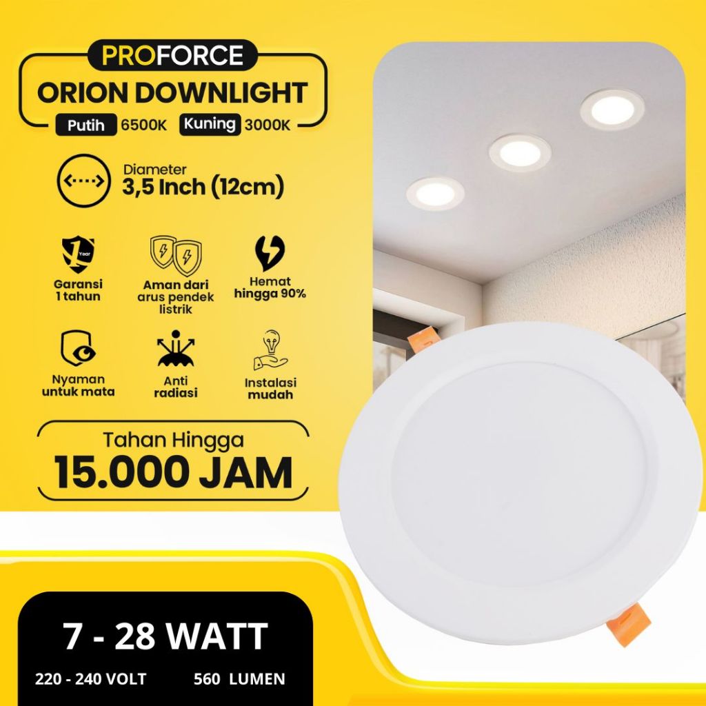 Jual Proforce Lampu Downlight Panel Plafon LED Warna Cahaya Putih dan ...