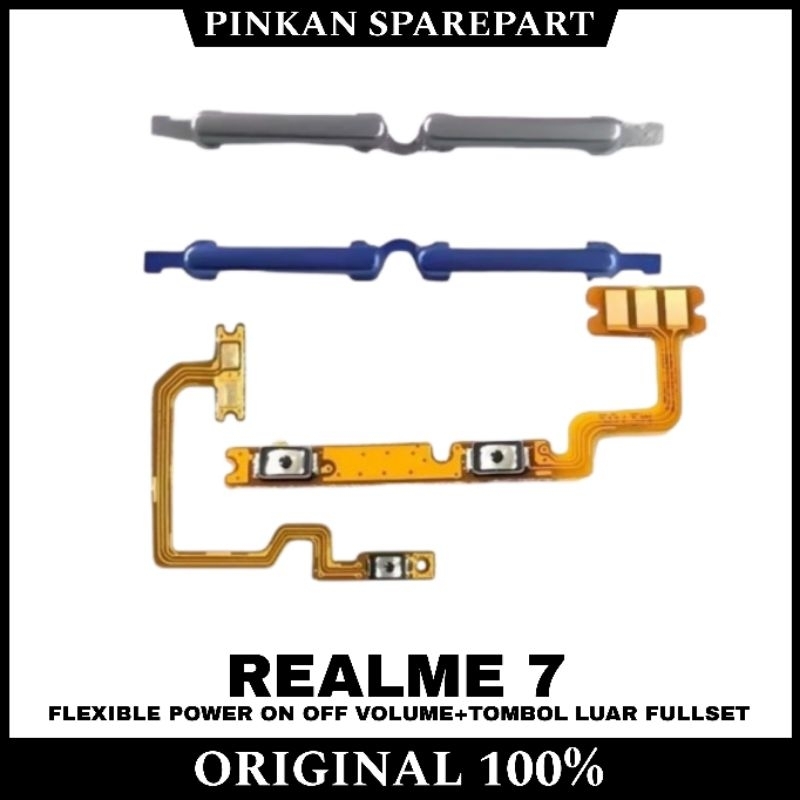 Jual Flexible On Off Volume + Tombol Luar Realme 7 (Full Set Luar Dalam) | Shopee Indonesia