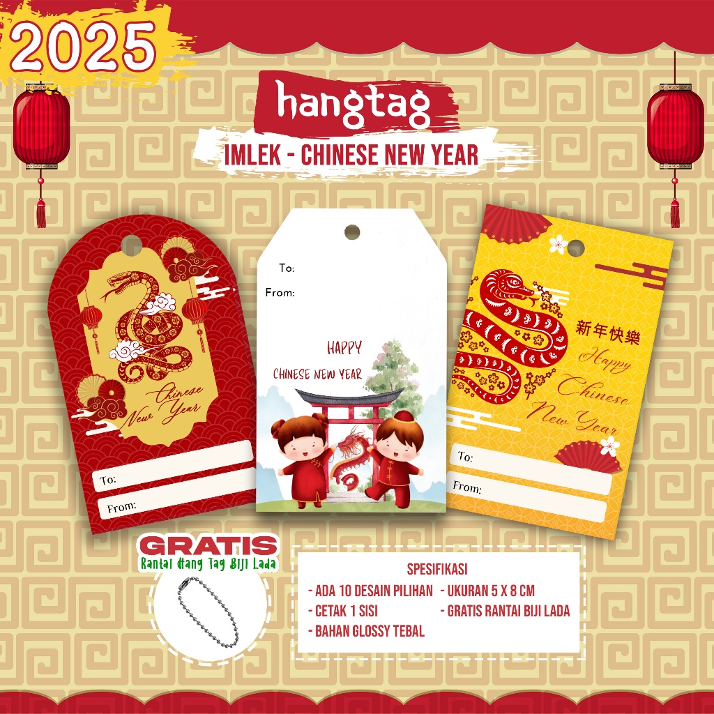 Jual ZEST PRINT | Hang tag Hampers Kartu Ucapan Happy Chinese New Year Kartu Imlek Tahun Baru ...