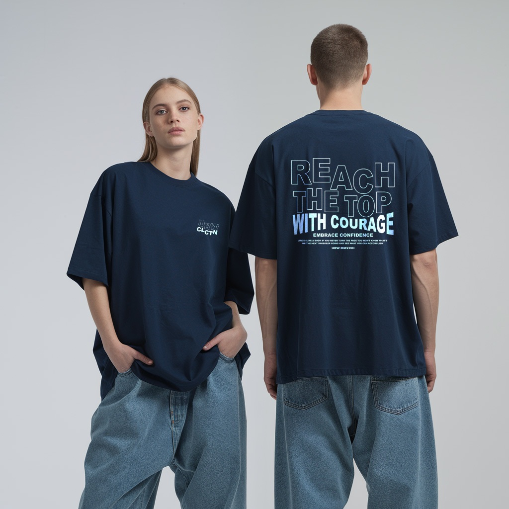 Jual URW Kaos Words Oversized | Navy | Unisex | Shopee Indonesia