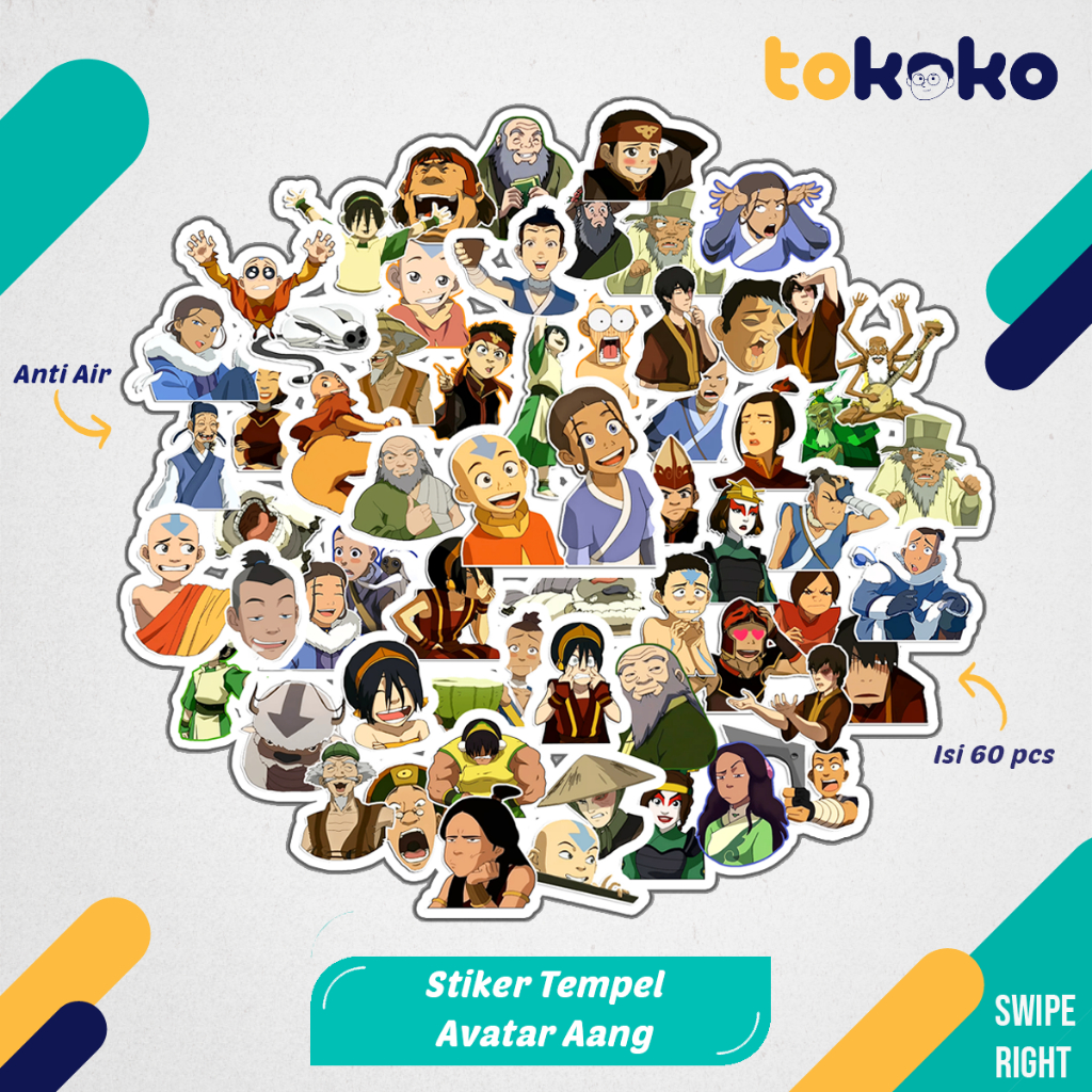 Jual Stiker Cutting Avatar Aang ATLA Chibi Anime Kartun Film Paper ...