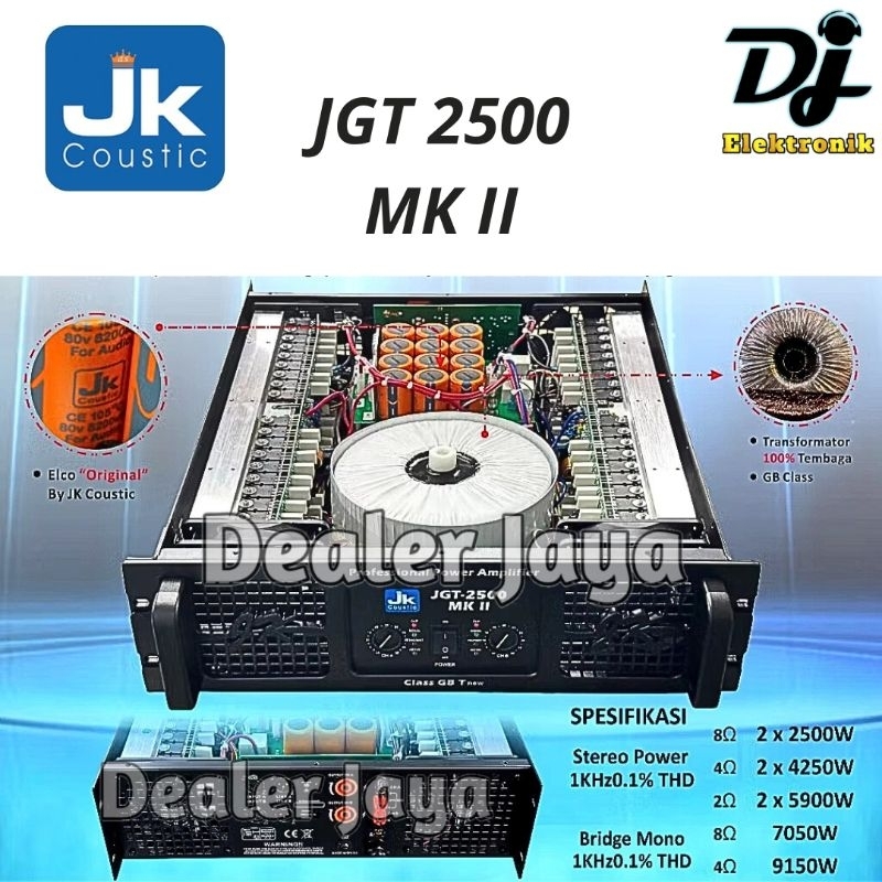 Jual Power Amplifier JK Coustic JGT 2500 MK II / JGT2500 MKII - 2 channel | Shopee Indonesia