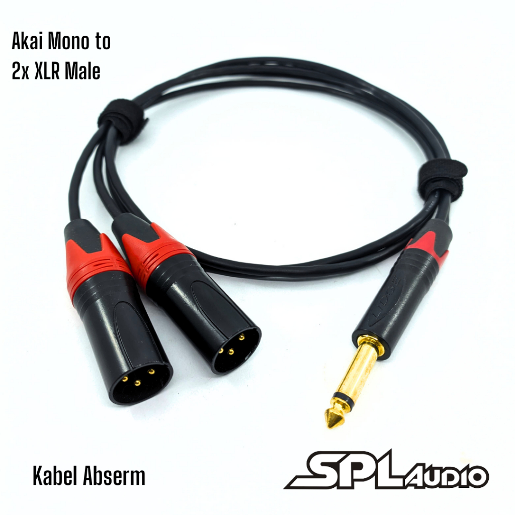 Jual Kabel Audio/ Kabel In Out Mixer Akai Mono To 2x XLR Male Kabel SPL ...