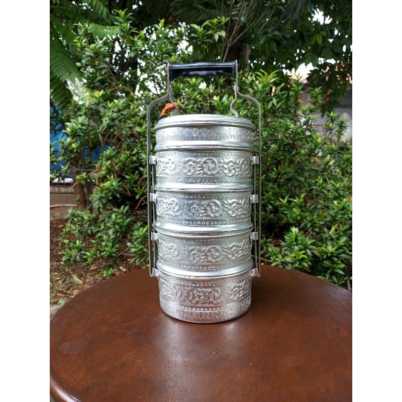 Jual Rantang Makanan Jadul Aluminum Ukiran antik Vintage Lawas Tua ...