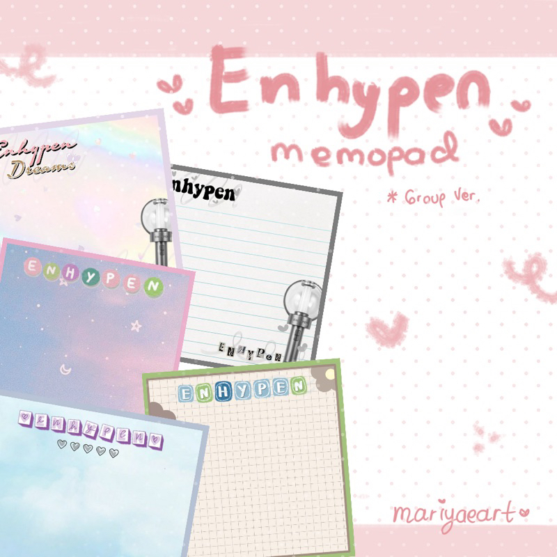 Jual Mariyaeart - Enhypen Memo sheet | enhypen memopad kpop buku korea ...