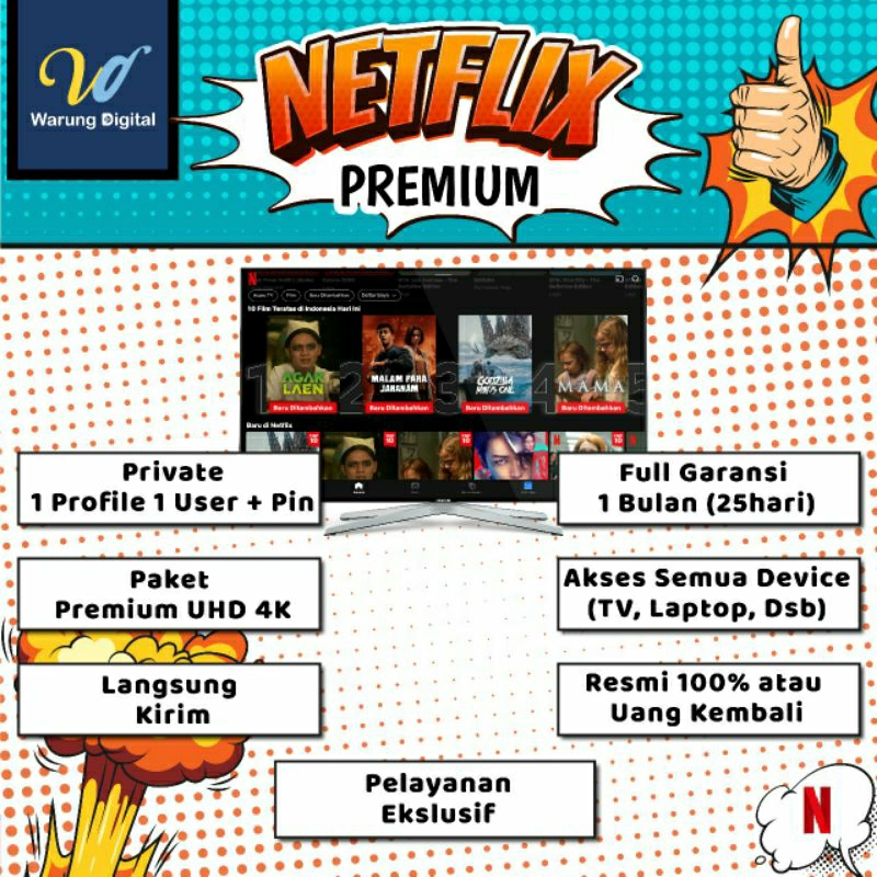 Jual NETFLIXX BERGARANSI FULL SATU BULAN | ANTI SCREEN LIMIT | RESOLUSI 4K | AKSES SEMUA DEVICE ...
