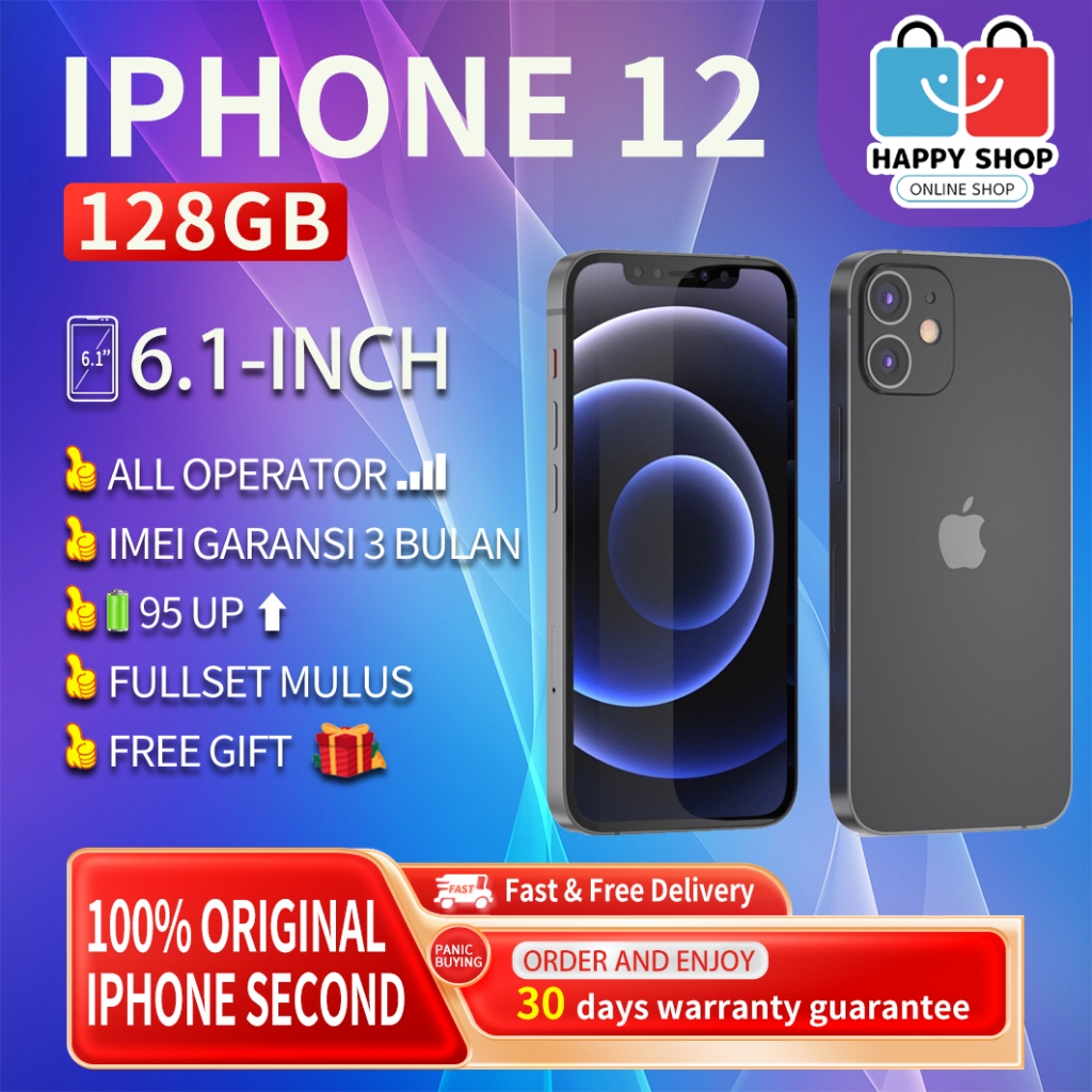 Jual iPhone 12 128GB 5G Second Original100% EX-INTER OLED All Sim Fullset Mulus Normal Like New ...