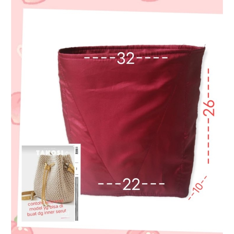 Jual inner tas rajut instant model serut bahan busa ati tipis, bisa ...