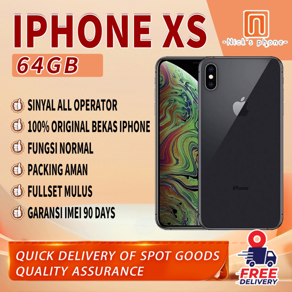 Jual iPhone XS 64GB Fullset All Operator Second/Bekas Original100% EX ...