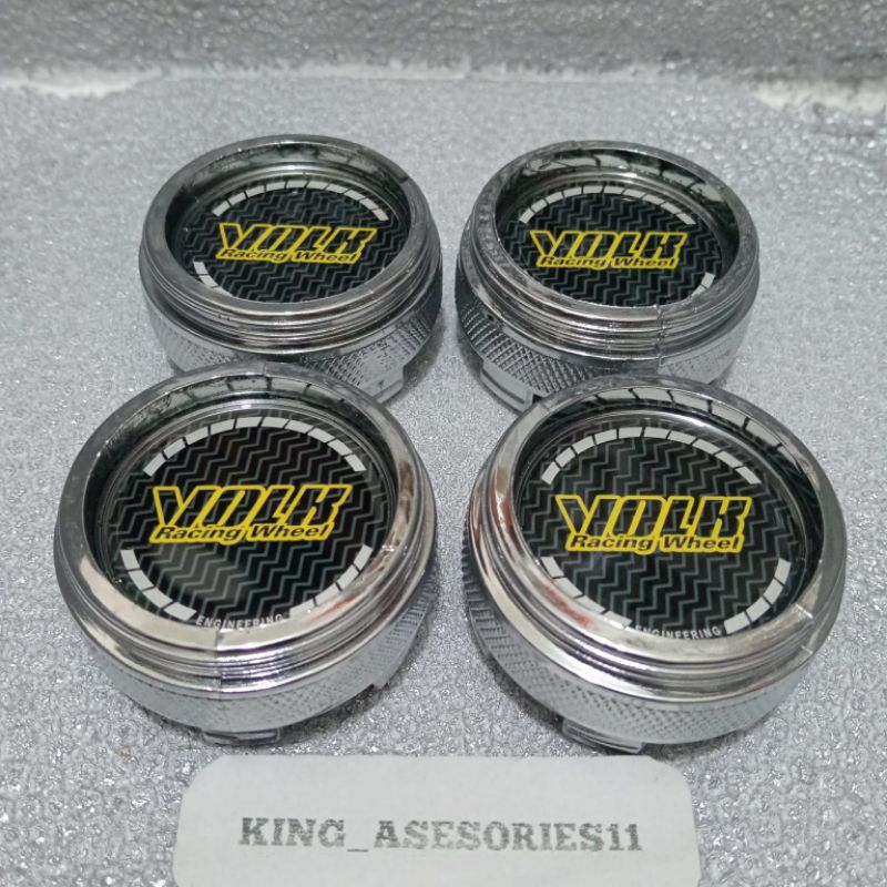 Jual dop roda tutup velg racing diameter 6 cm motif VOLK chrome ...