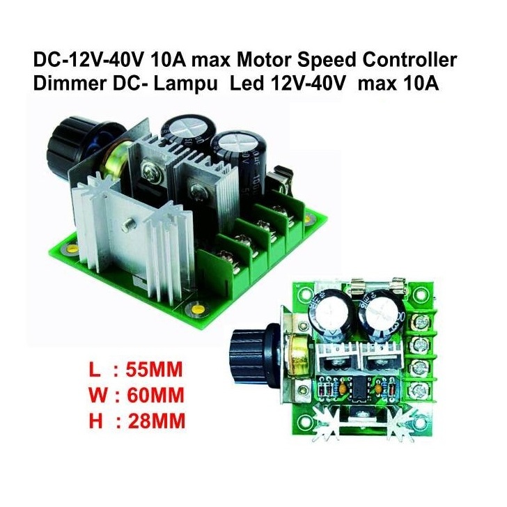 Jual Speed Controller PWM DC Dimmer DC 12V-40V 10A DC Motor Speed Controller DC LED Dimmer 10A ...