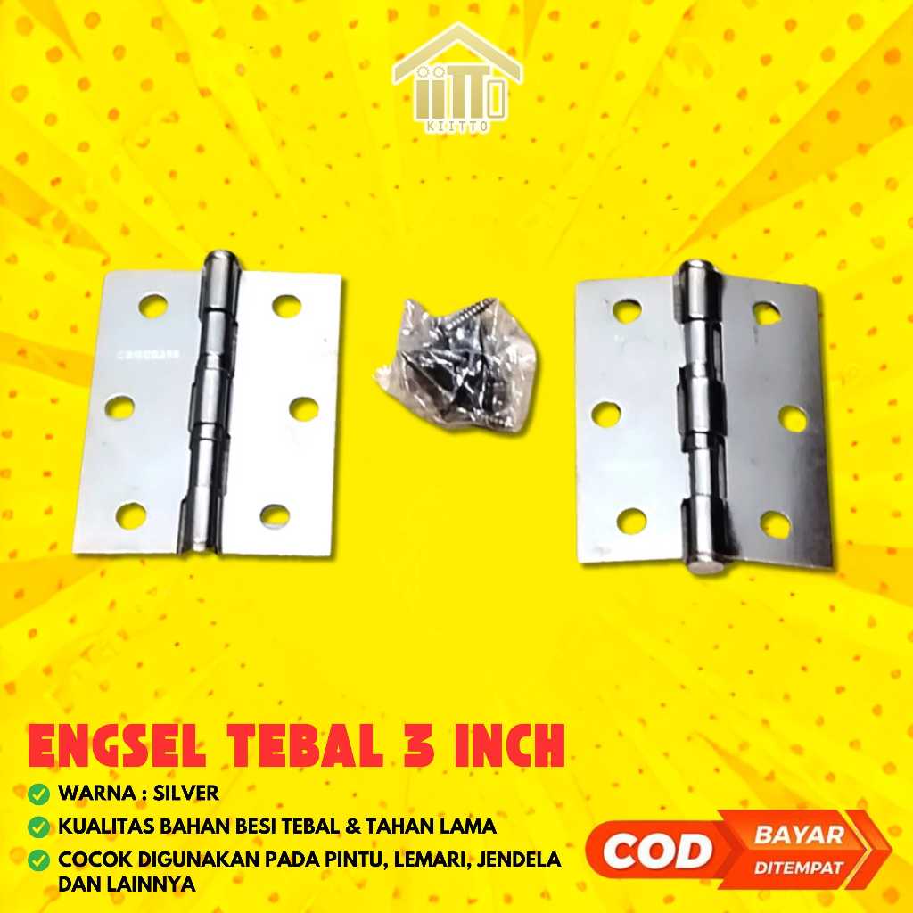 Jual ENGSEL 3 INCH UNTUK PINTU JENDELA, & LEMARI / ENGSEL TEBAL ...