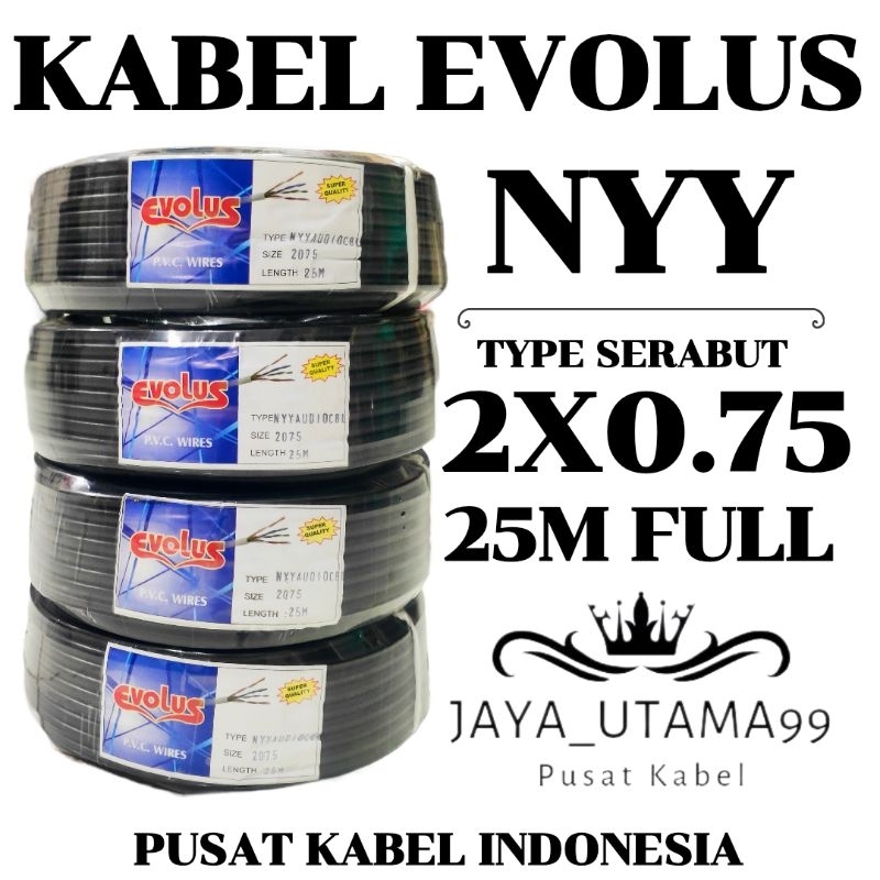 Jual Kabel Listrik evolus 2x0.75 25M FULL isi 2 serabut tebal High Quality | Shopee Indonesia
