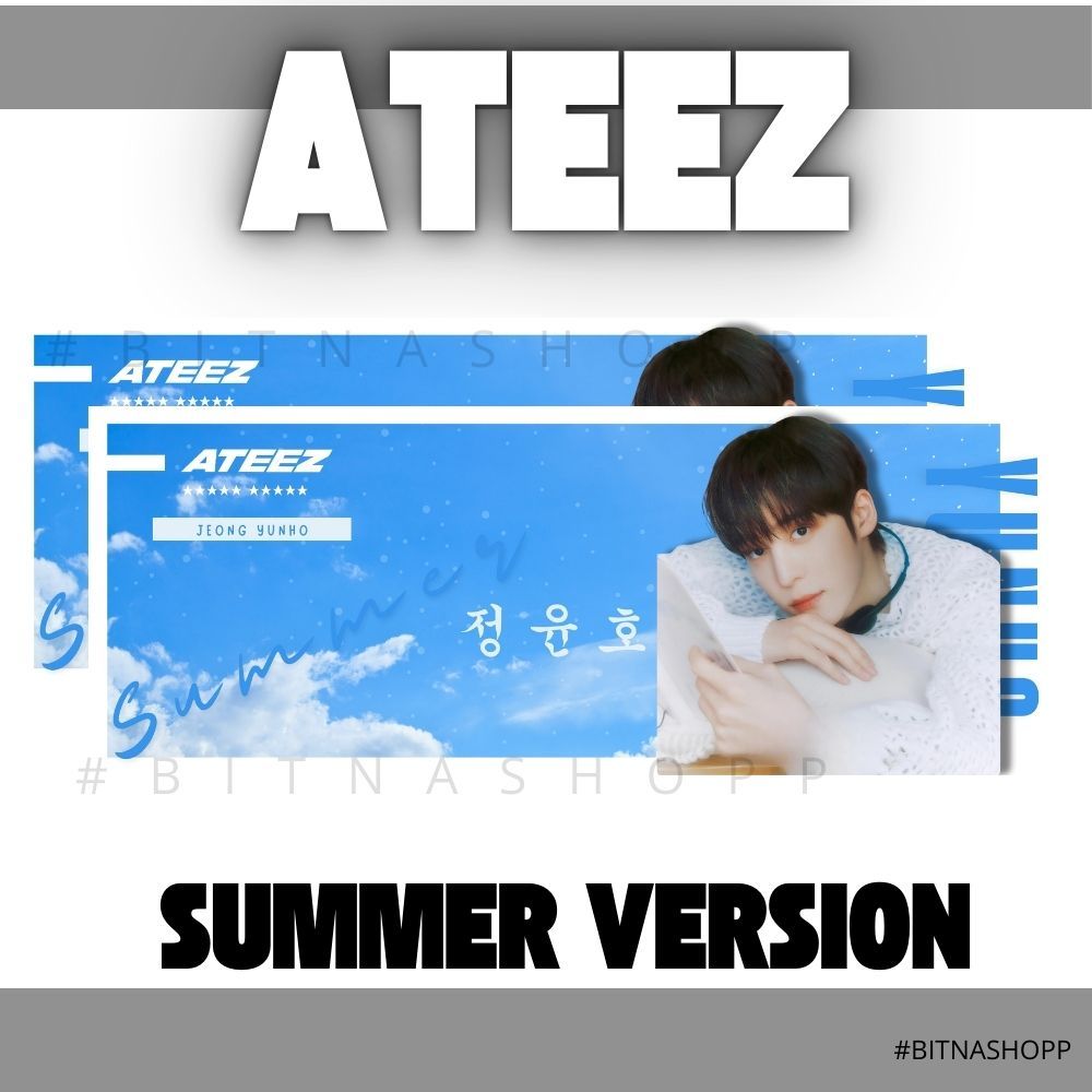 Jual HAND BANNER ATEEZ SUMMER MEMBER 1SISI (HARGA 1 PCS + LAMINASI 2 ...