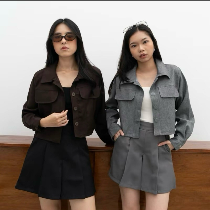 Jual Outer Crop Blazer Wanita | Shopee Indonesia