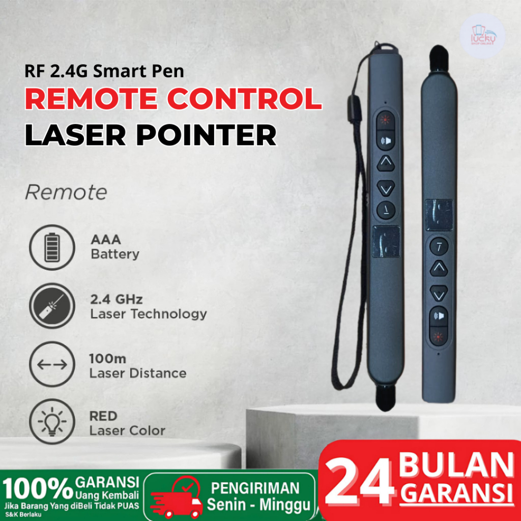 Jual Pulpen Presentasi Laser Pointer 2.4G dengan Fungsi Kontrol Jarak ...