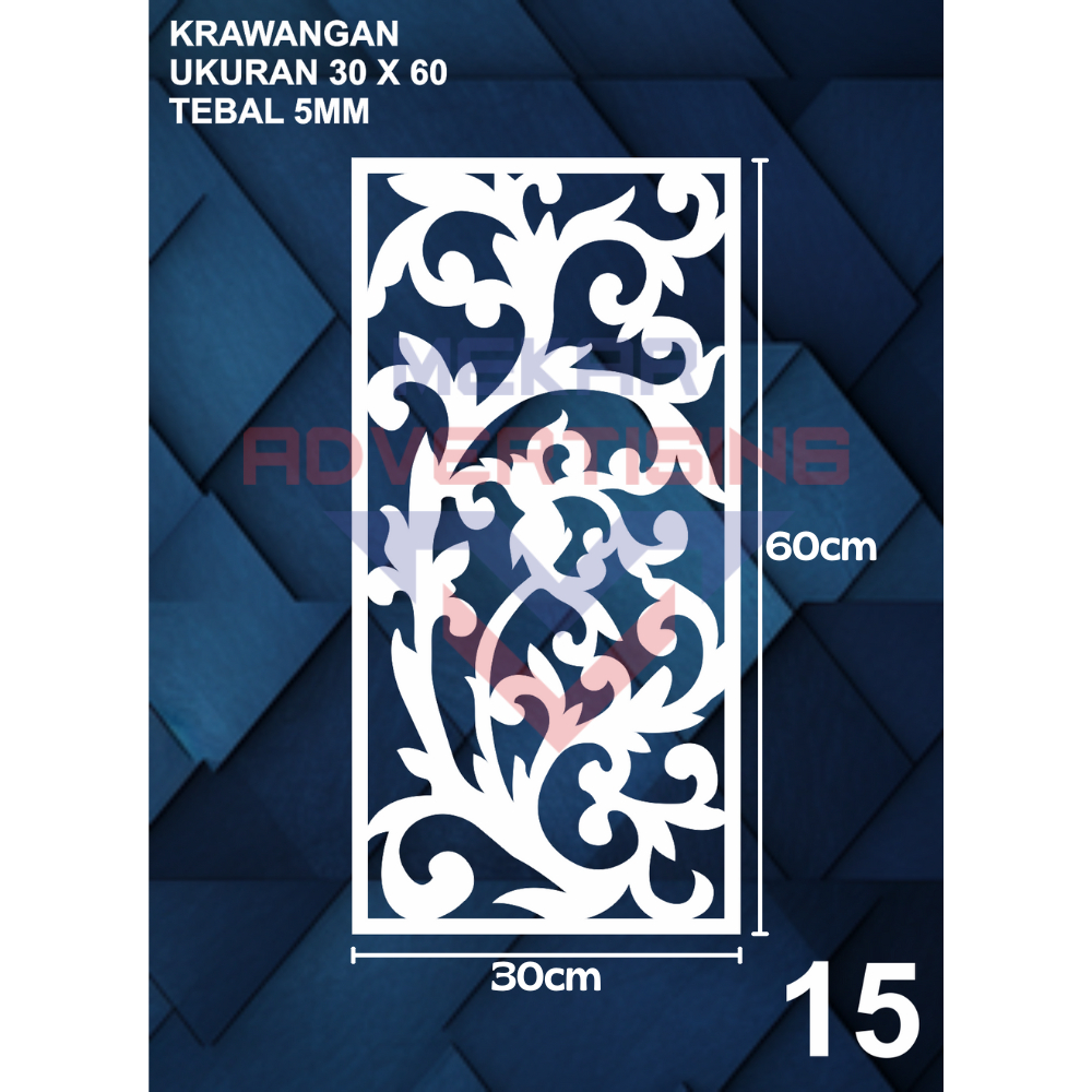 Jual KRAWANGAN PVC BOARD / ORNAMEN PVC FOAM BOARD TEBAL 5MM UKURAN 30X60 | Shopee Indonesia