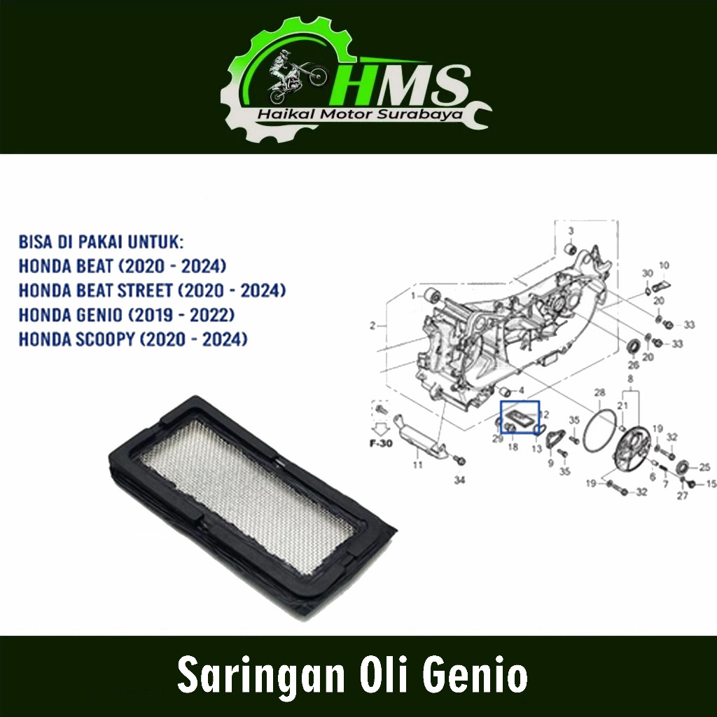 Jual Saringan Oli Genio - Filter Saringan Screen Oli Oil Mesin Engine ...
