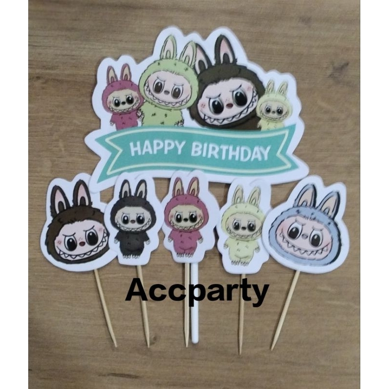Jual Cake Topper Karakter Labubu Kuromi / Cake Topper Labubu / Tusukan ...